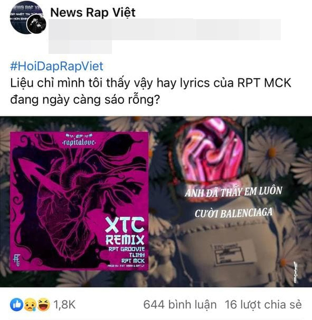Bị chê lyrics ngày càng sáo rỗng, MCK văng tục đáp trả không ngần ngại ...